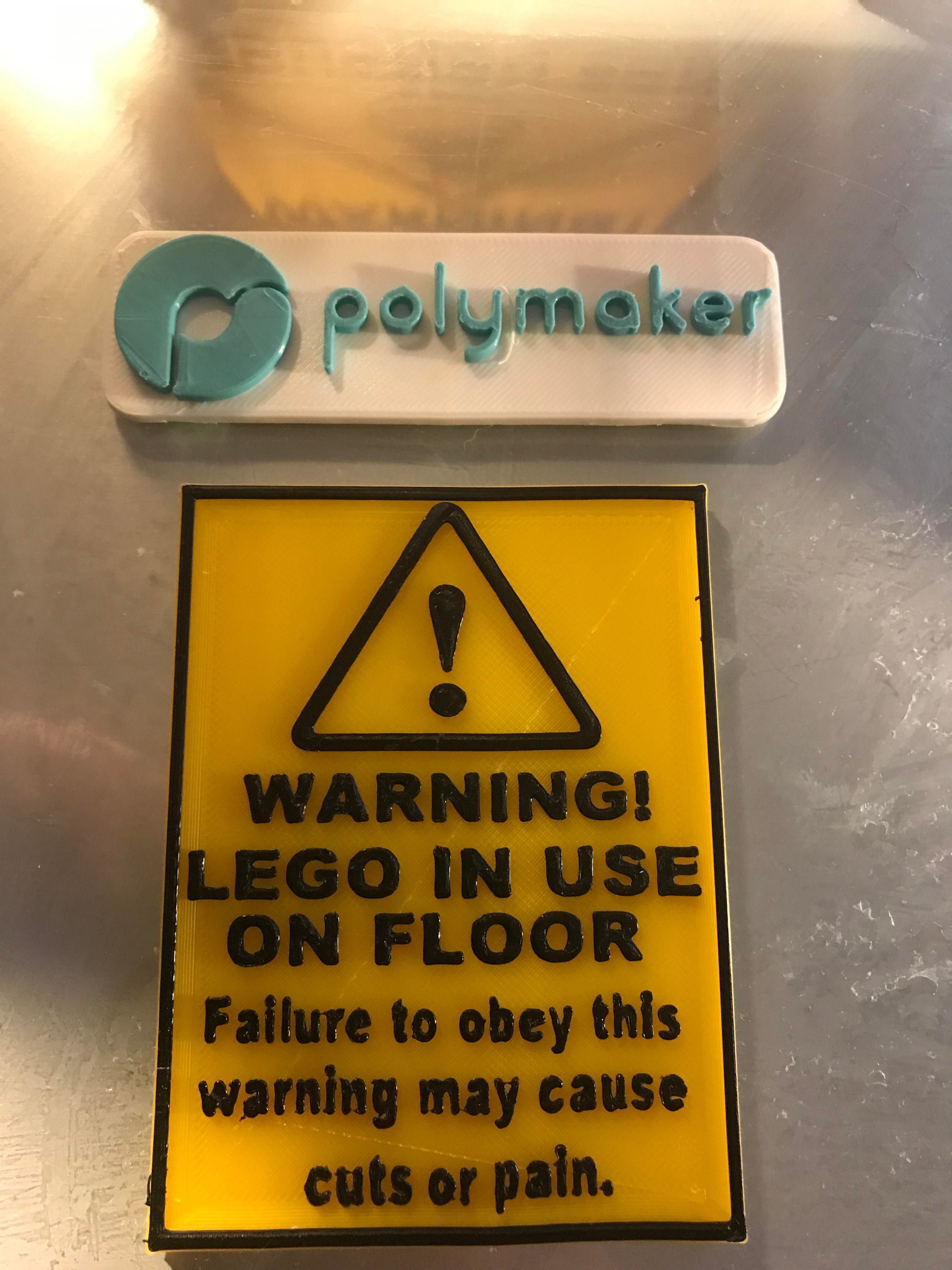 WARNING LEGO IN USE ON FLOOR SIGN by MattGerman | Download free STL ...