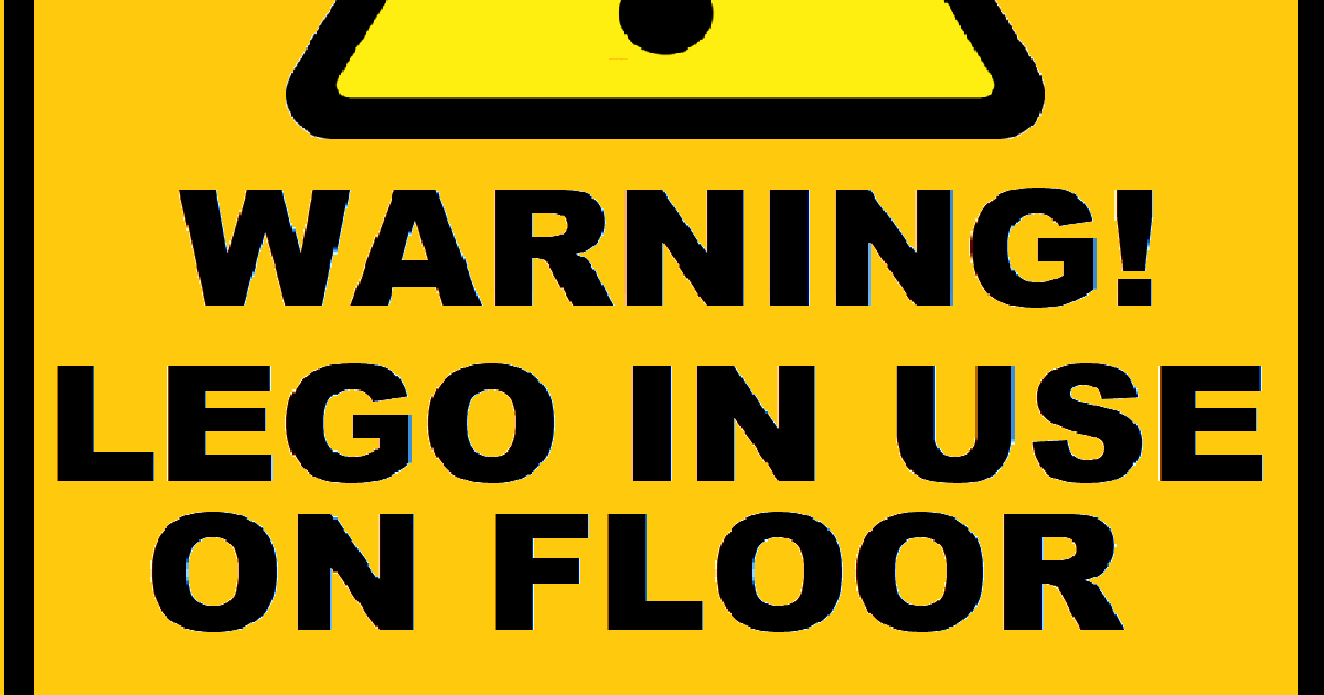 WARNING LEGO IN USE ON FLOOR SIGN by MattGerman | Download free STL ...