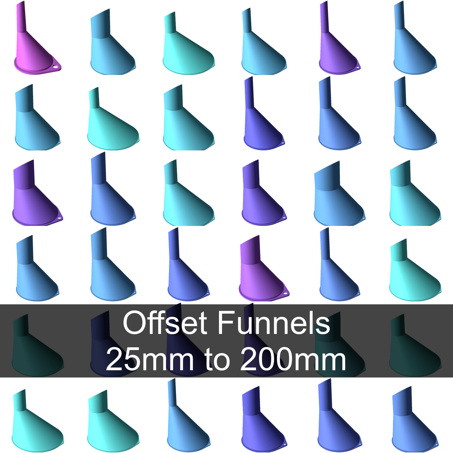 Off center Funnels. Various sizes 25mm to 200mm by Max | Download free ...