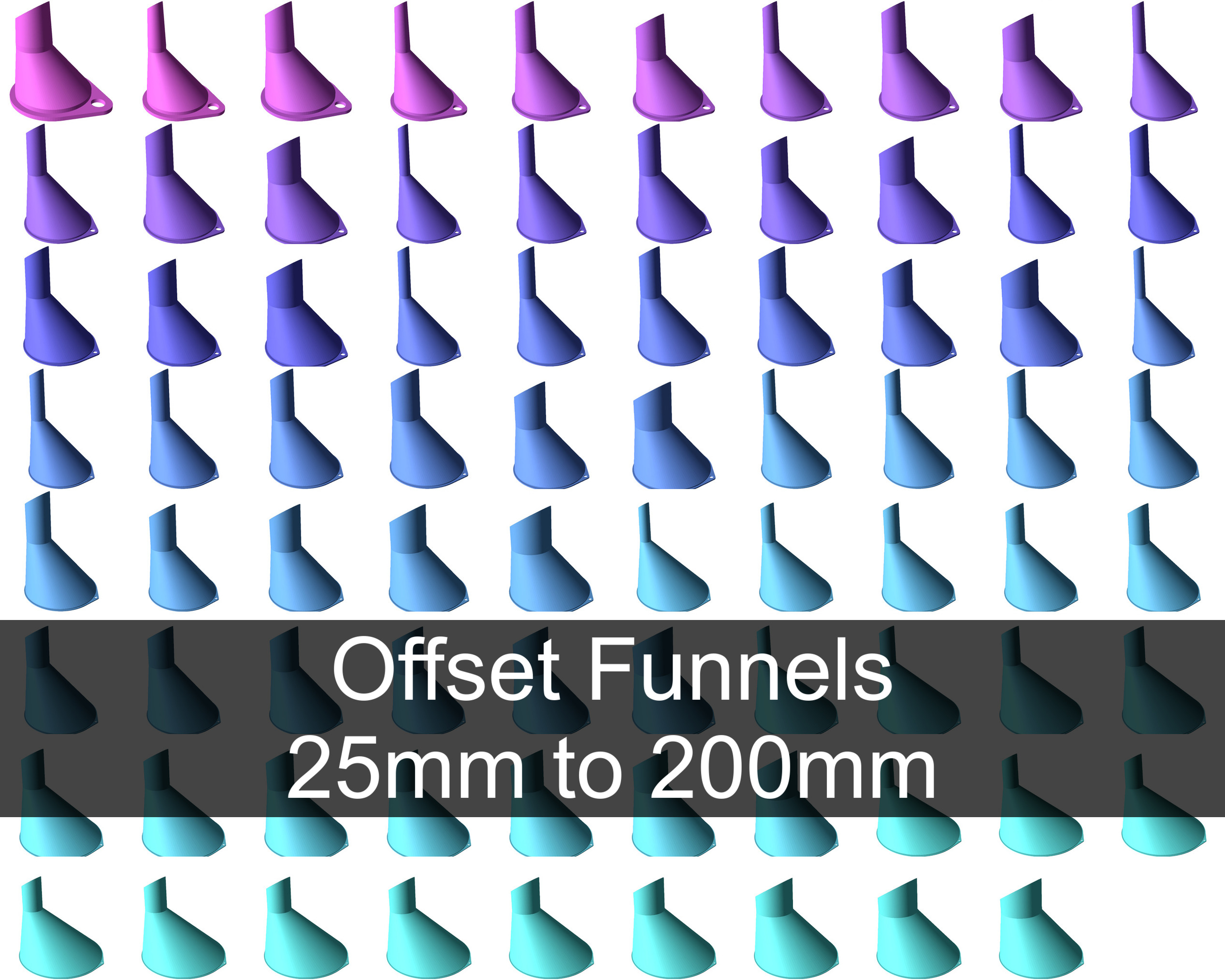 Off center Funnels. Various sizes 25mm to 200mm by Max | Download free ...