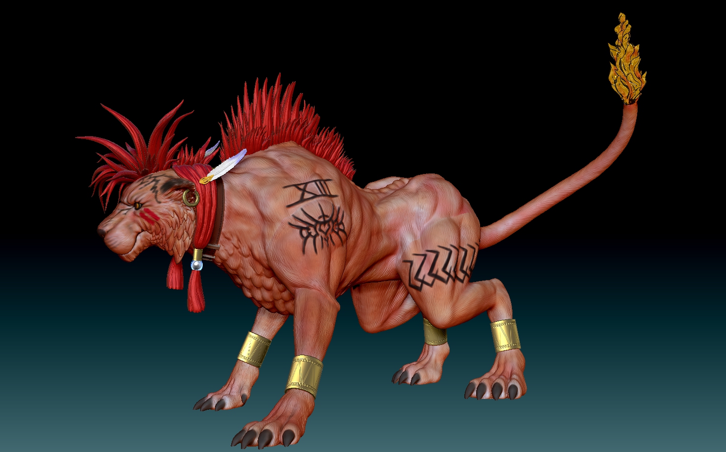 Red XIII statue by JS-studio | Download free STL model | Printables.com
