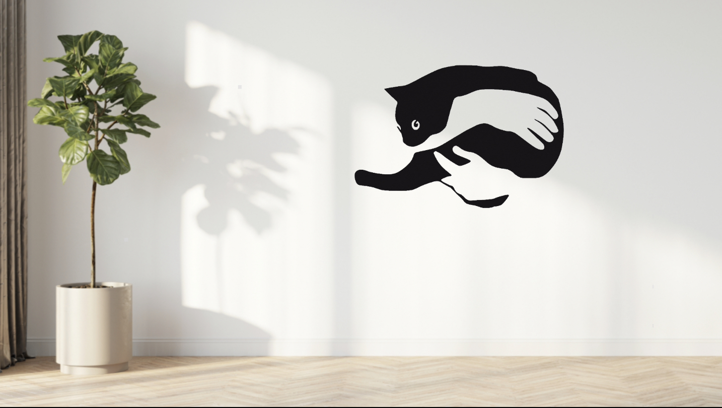 CAT HELD BY HANDS WALL ART by PrintThatBoii | Download free STL model ...