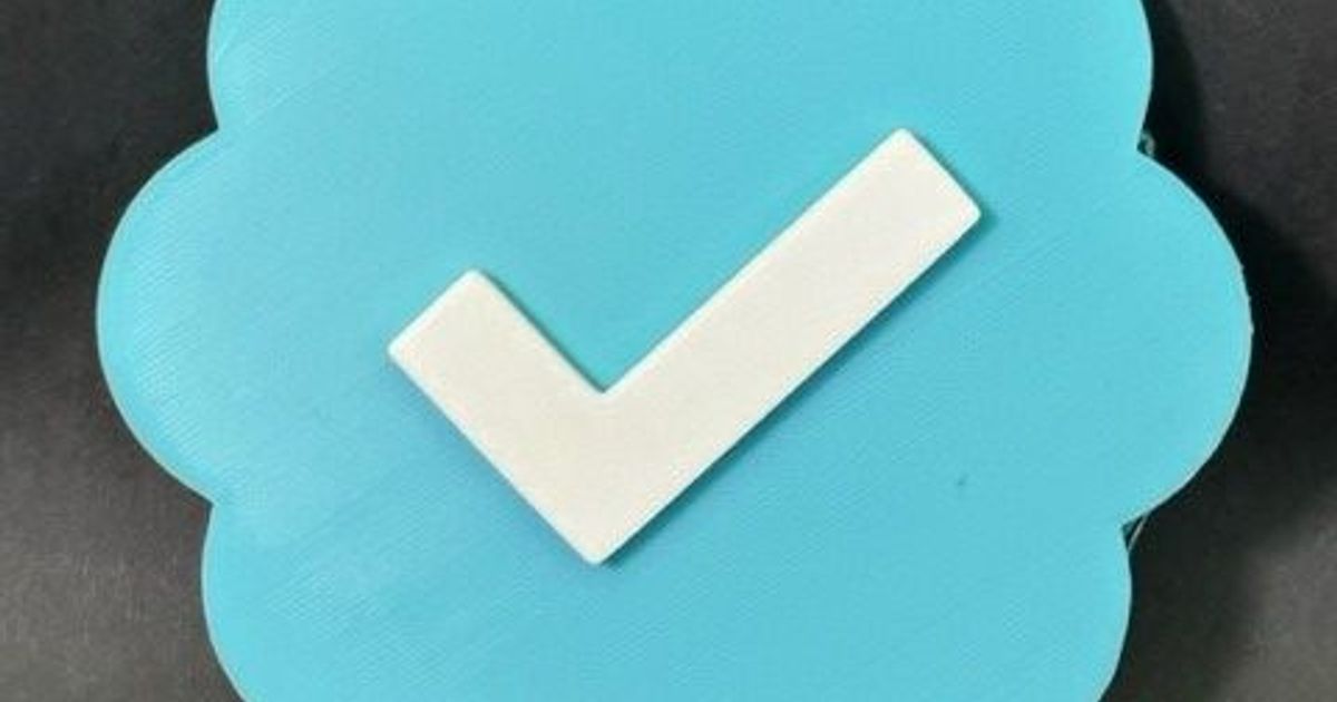 Twitter Blue Verification Checkmark by figterk | Download free STL ...