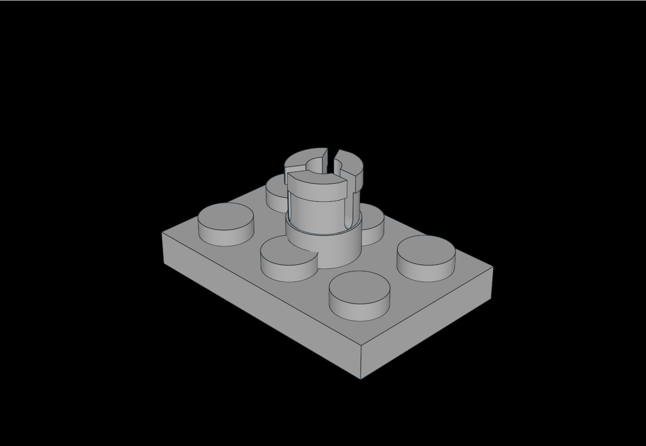 Lego Compatible (3462.dat) Plate 2 x 3 with Rotor Holder by thall72 ...