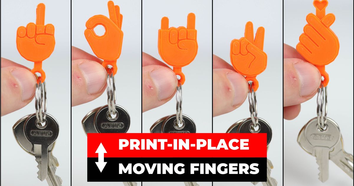 PRINT-IN-PLACE MOVING HAND SIGN KEYCHAINS by CUBE3DWORLD | Download ...