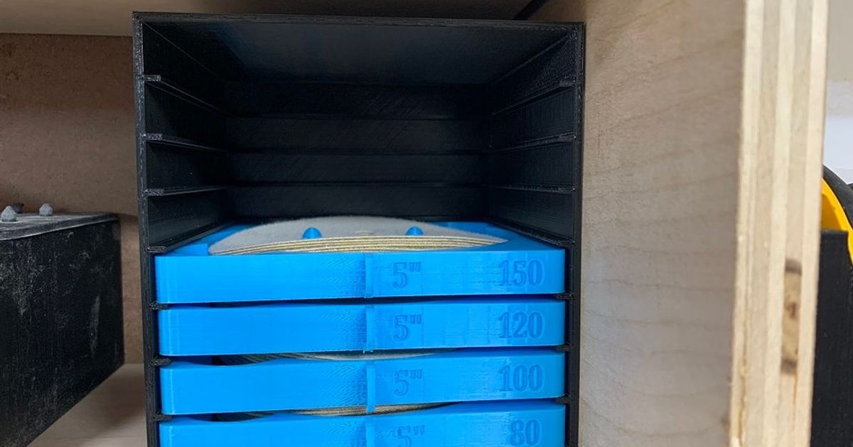 5 inch sandpaper storage improved by MattInDetroit | Download free STL ...