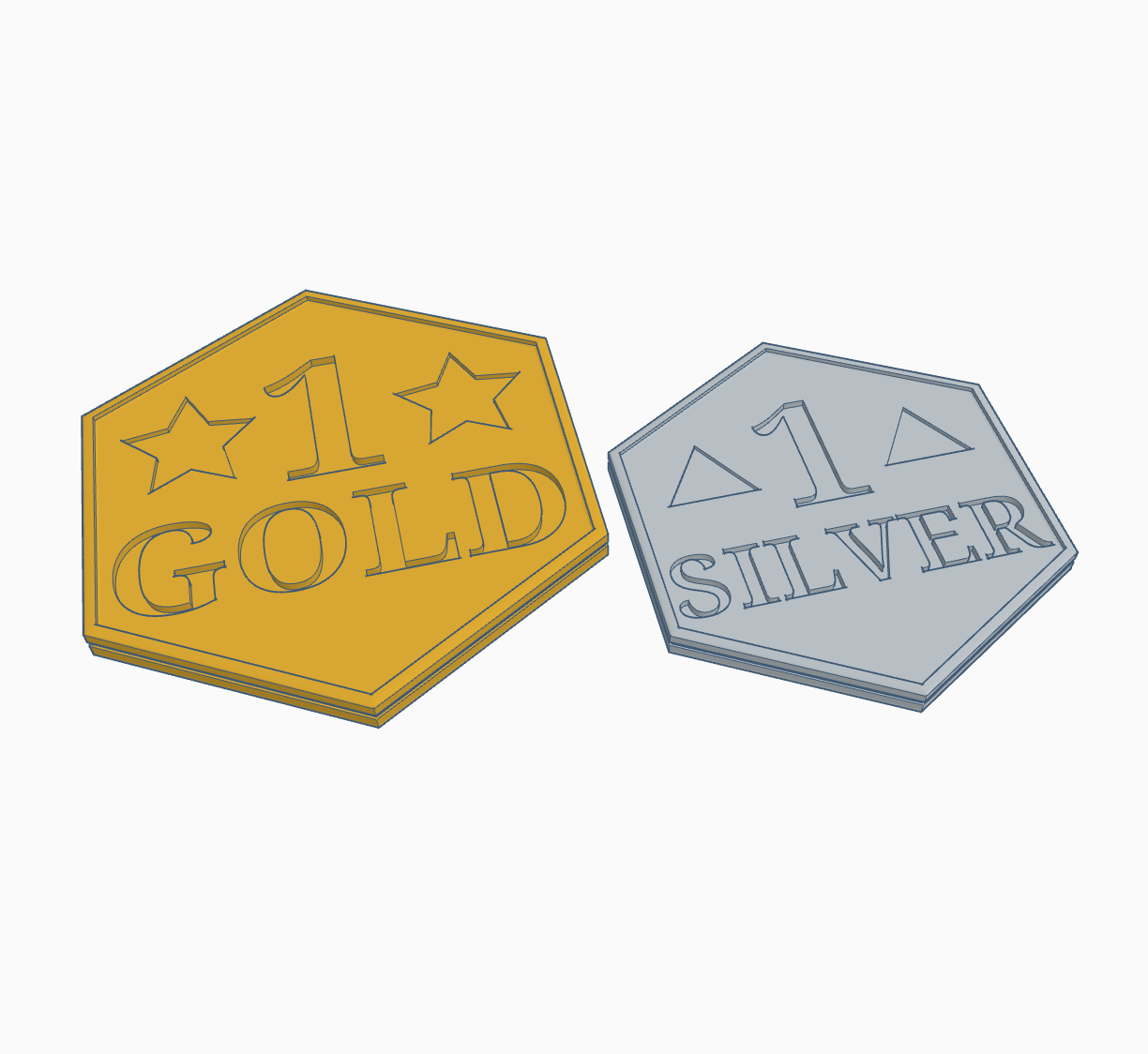 Gold & Silver Hex Coins by Triple G Workshop | Download free STL model ...