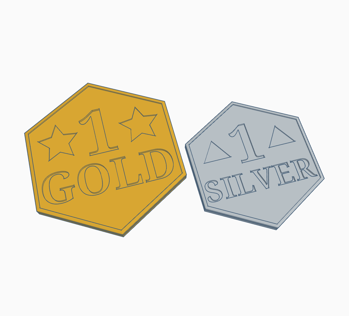 Gold & Silver Hex Coins by Triple G Workshop | Download free STL model ...