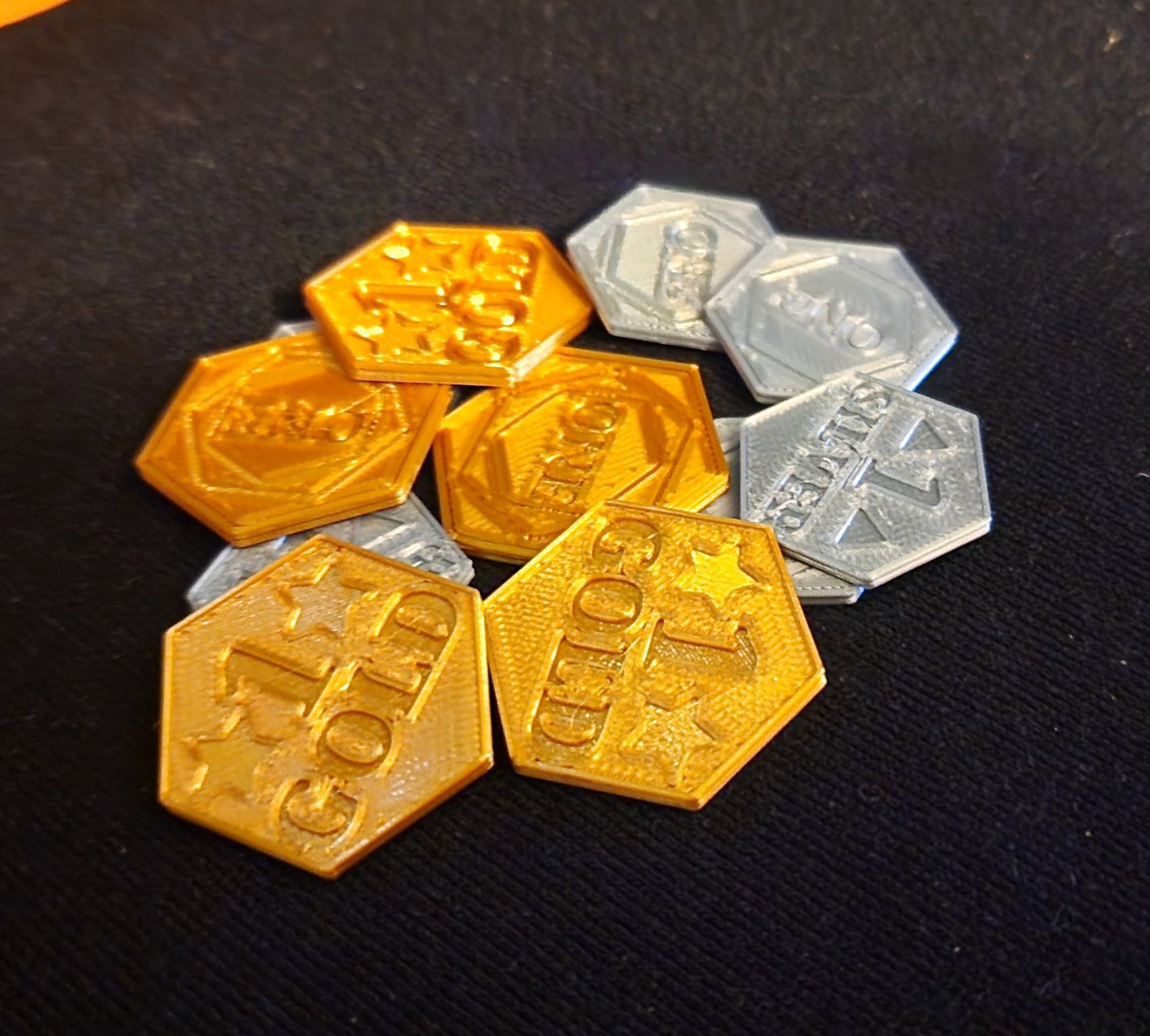 Gold & Silver Hex Coins by Triple G Workshop | Download free STL model ...