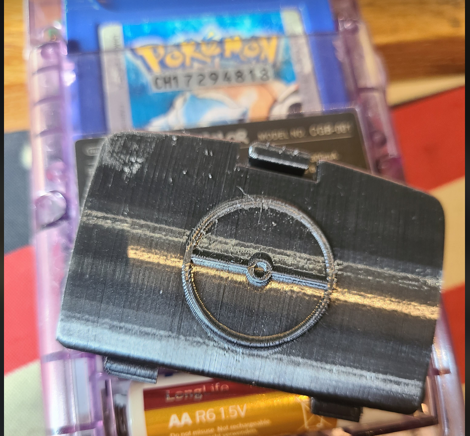 Gameboy Color Pokéball battery cover by MoxL | Download free STL model ...