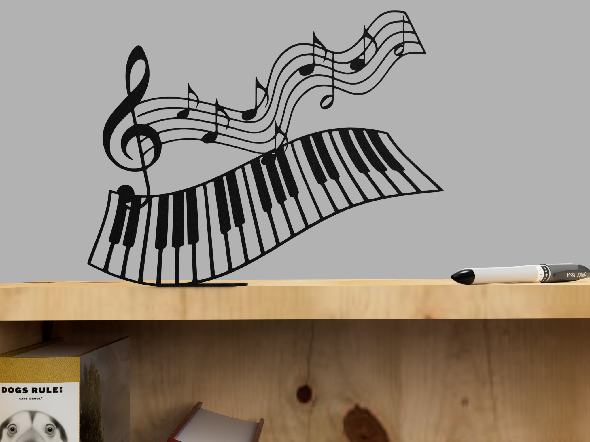 Piano keyboard and musical notes por Joe | Descargar modelo STL ...