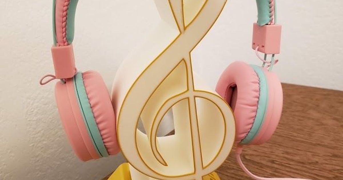 Headphone Stand Treble Clef MMU by anttix | Download free STL model ...