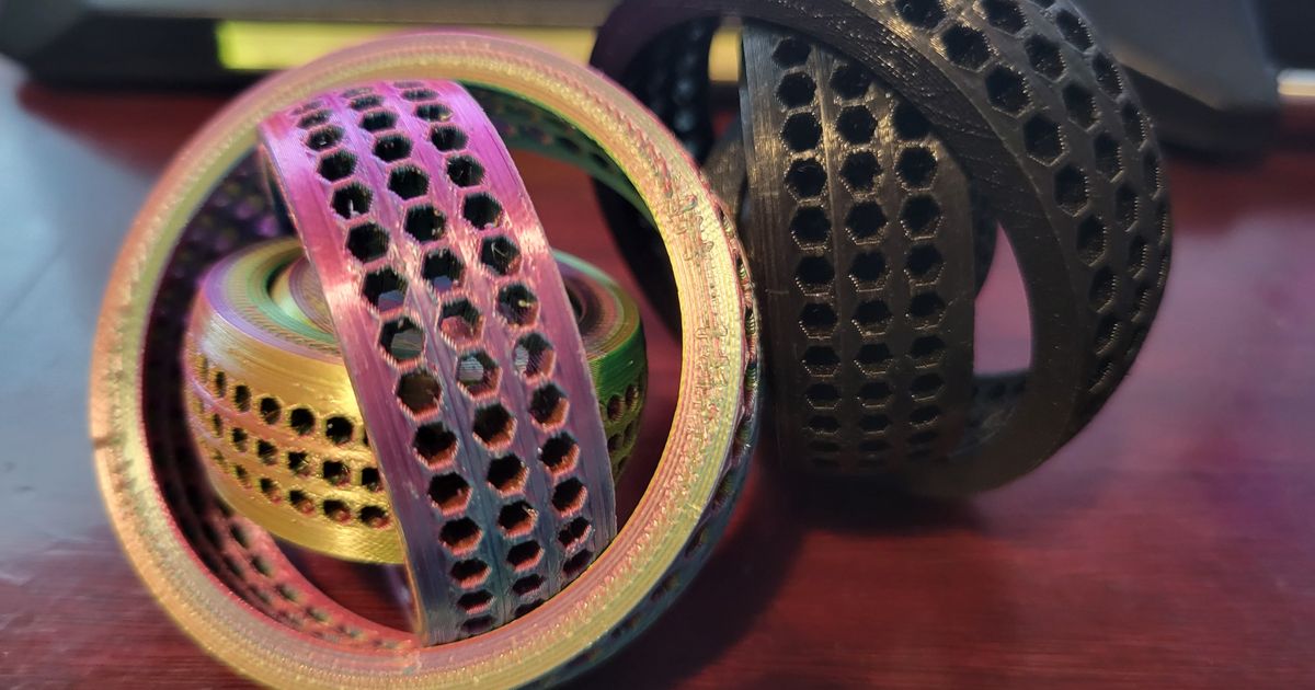 Hex Rotating Rings Toy by Smileynulk | Download free STL model ...