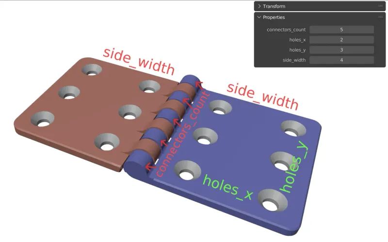 🚪 Parametric hinge - horizontally printed - print-in-place autorstwa sh ...
