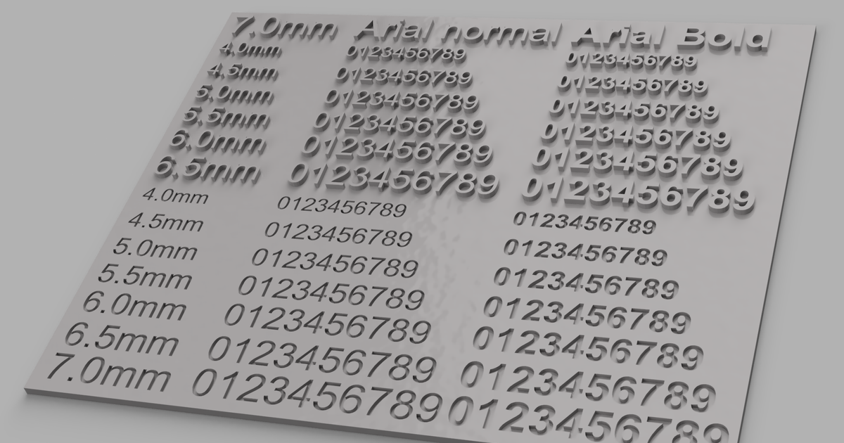 Arial font examples/test print by Joe | Download free STL model ...