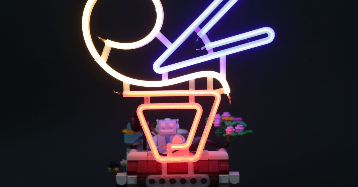 LED Noodle Shop Sign by Adafruit | Download free STL model | Printables.com