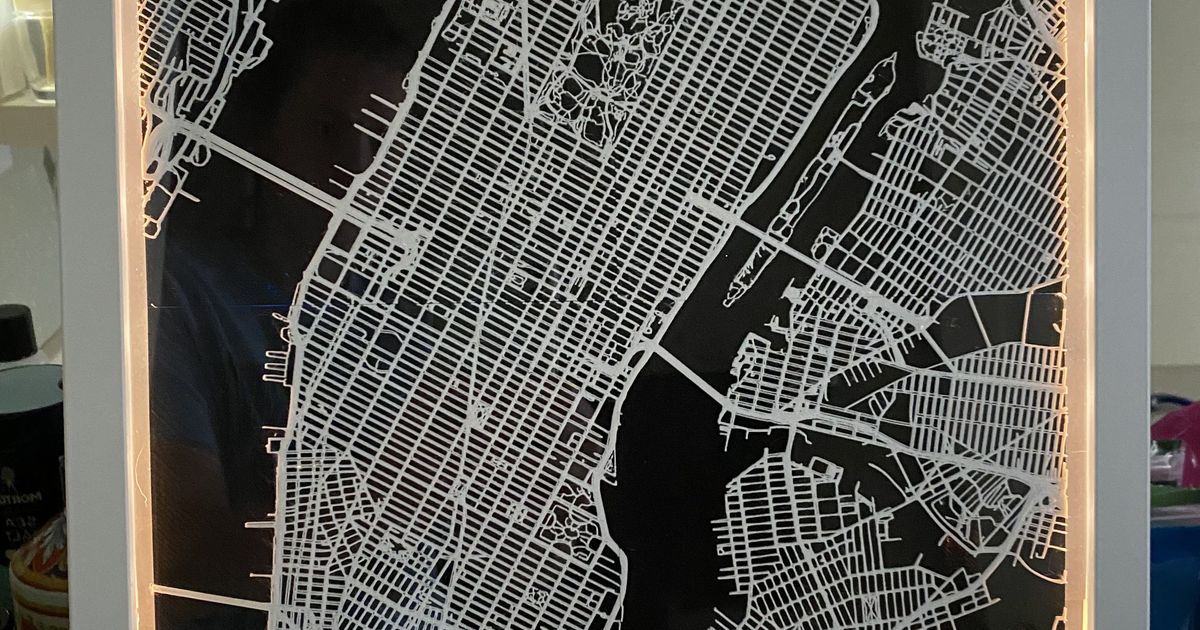 Manhattan Grid Map by heartbreakballer | Download free STL model ... Manhattan Grid Map by heartbreakballer | Download free STL model ...