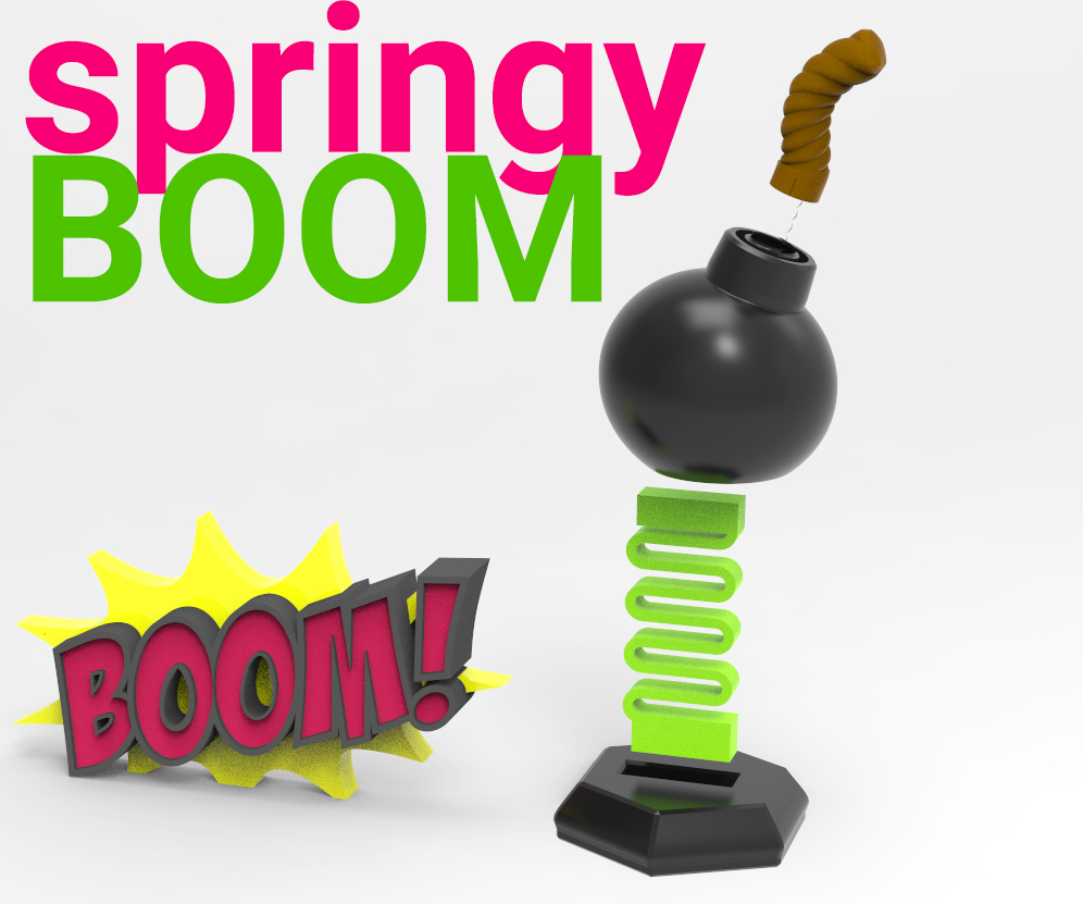Springy BOMB BooM !! by 3DP-MAMSIH | Download free STL model ...