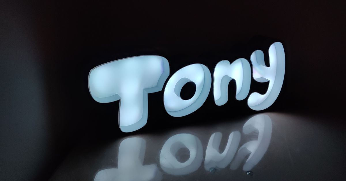 Scritta "Tony" a Led RGB by A.F_3D Print | Download free STL model ...
