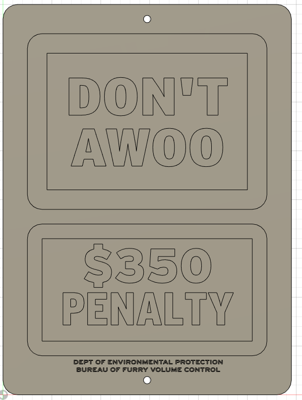 Don't Awoo Sign by CalliEcho | Download free STL model | Printables.com