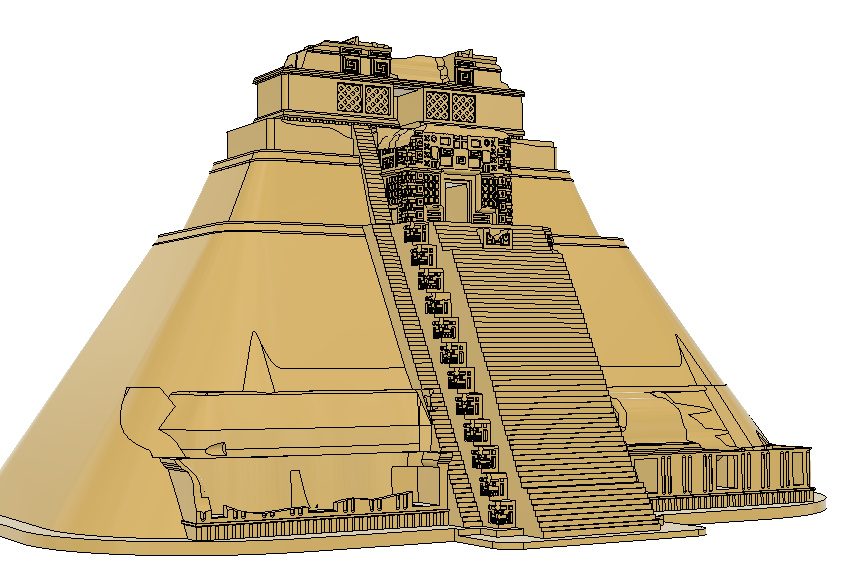 Pyramid of the Diviner - Uxmal , Yucatan , Mexico by MiniWorld3D ...