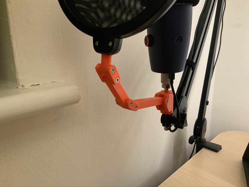 Microphone Pop Filter Mounting Arm by nickjvturner | Download free STL ...