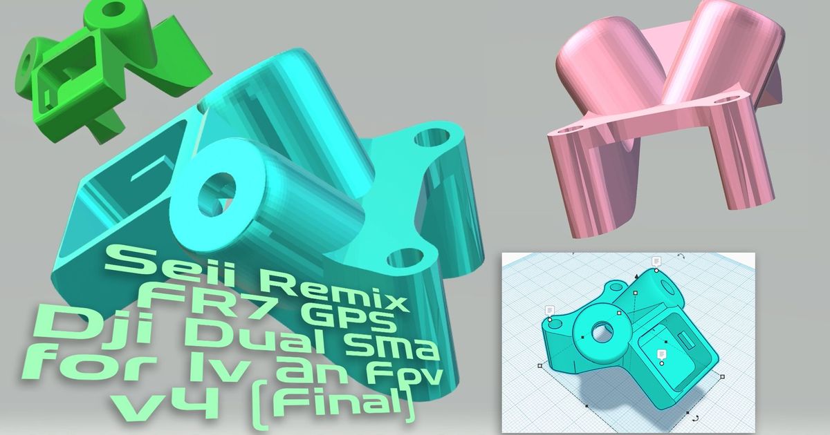 Seii-FR7_tail_raised_GPS_Dual_SMA_antennas_v4 by Seii-FPV | Download free STL model | Printables.com