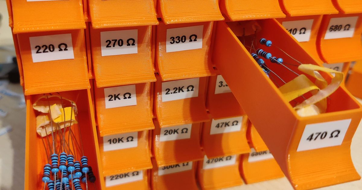 Resistor storage box with stoppers by Renátó Kulman | Download free STL ...