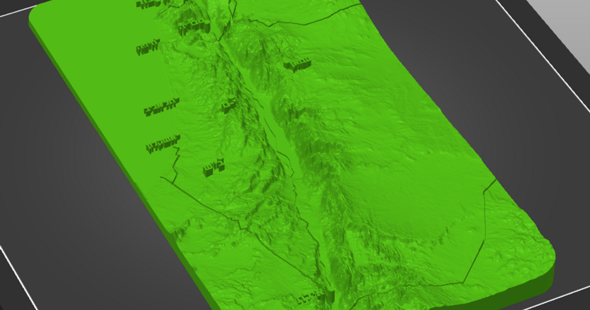 Israel Relief map by Gajdy | Download free STL model | Printables.com
