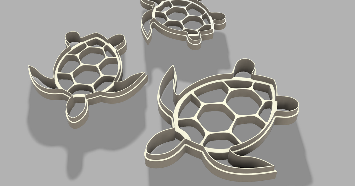 Turtle Cookie/Ceramics Cutter-Stamper by pukakuka | Download free STL ...