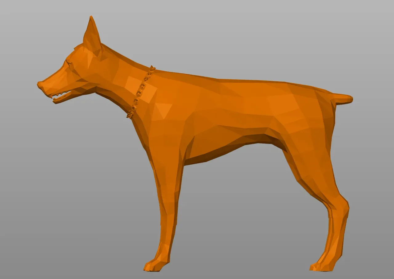 Doberman with a chain by Hubert | Download free STL model | Printables.com