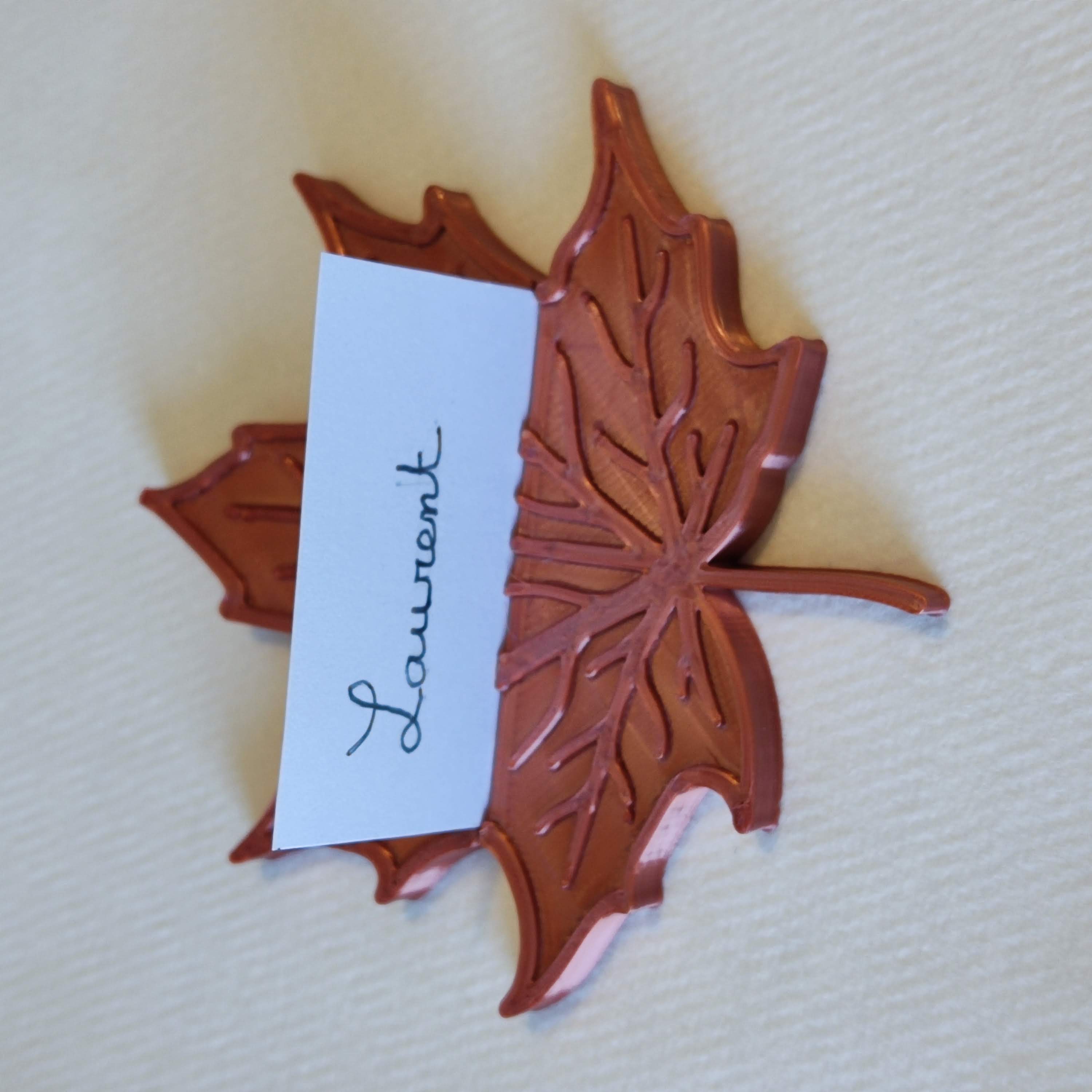 leaf name tag (porte nom feuille) by Laurent Taz | Download free STL ...