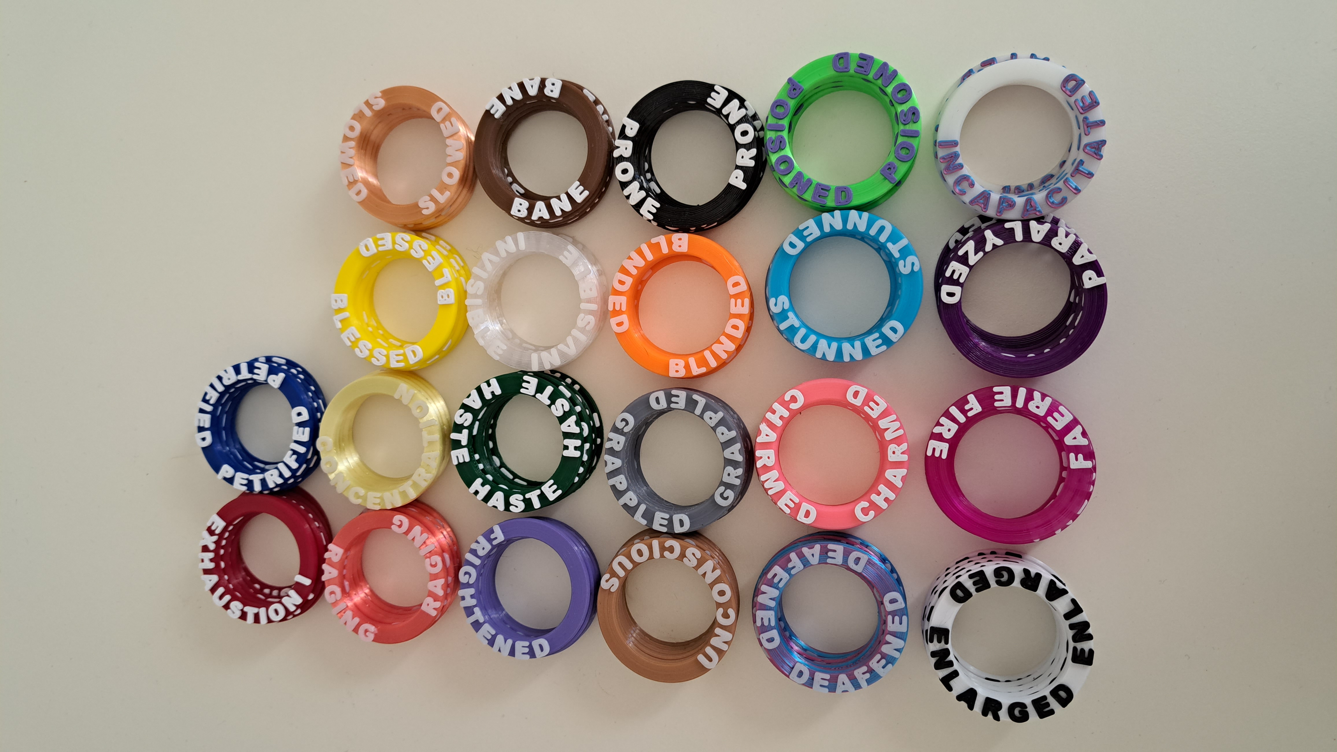 Condition, status and effect rings for Dungeons & Dragons 5E and ...