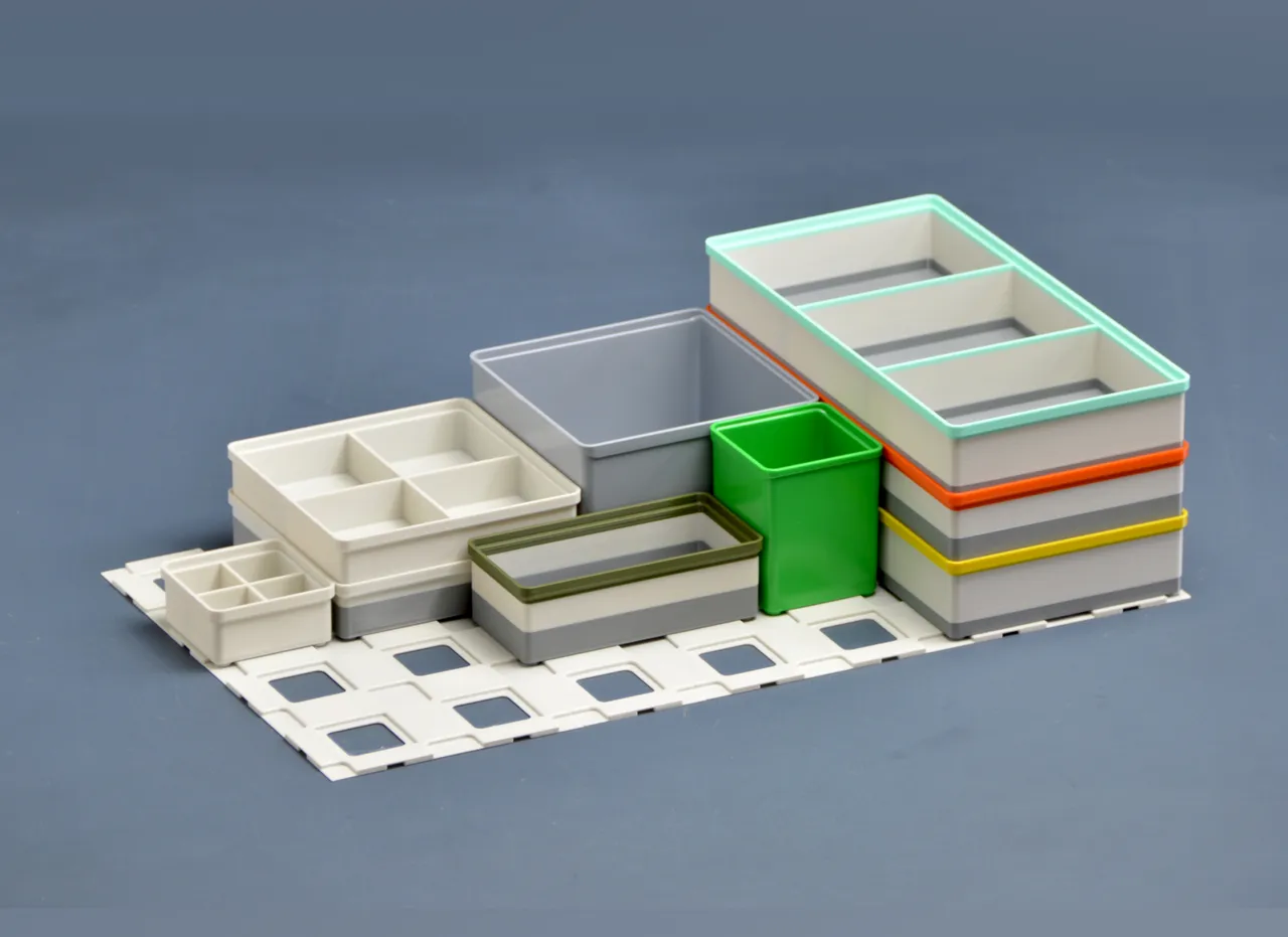 2x4 units, half height, 2x4 grid Stackable Insertbox w/ Label holder by ...