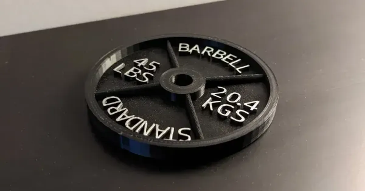 Standard Barbell 45lb Plate Coaster (lettering fixed) by Jugo ...