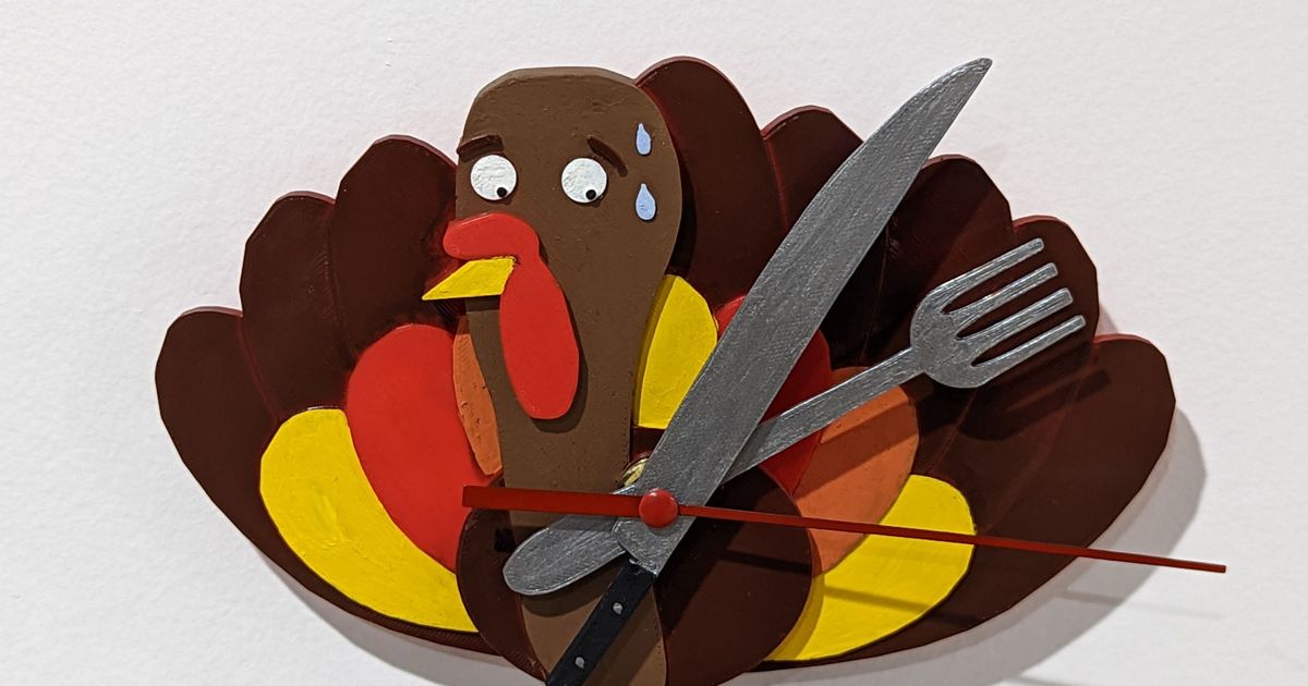 Nervous Turkey Thanksgiving Clock by mr beeps | Download free STL model ...
