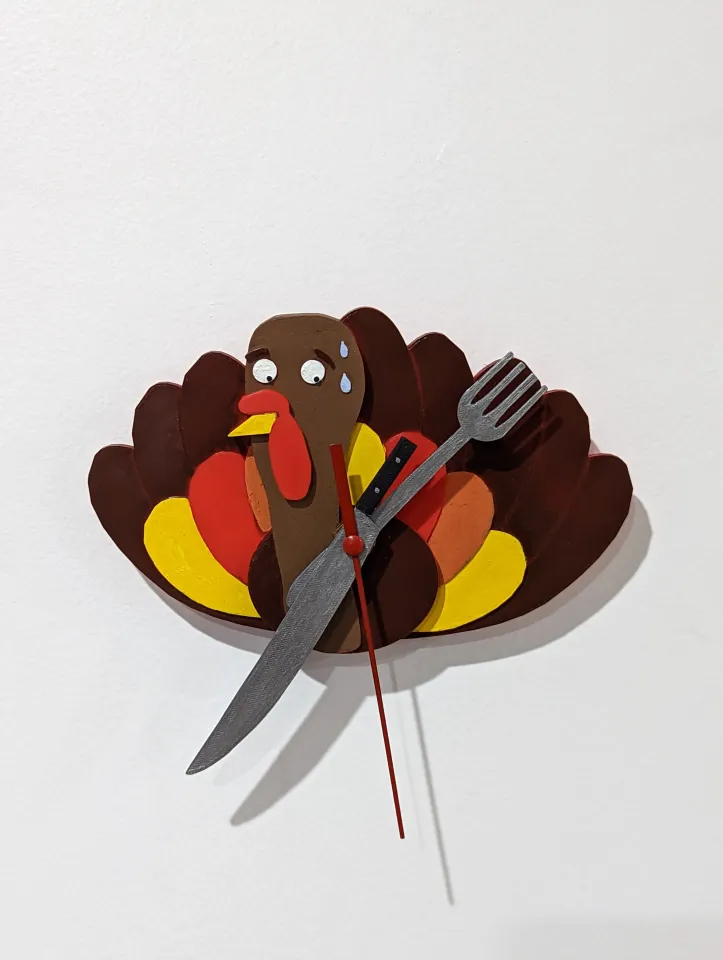 Nervous Turkey Thanksgiving Clock by mr beeps | Download free STL model ...