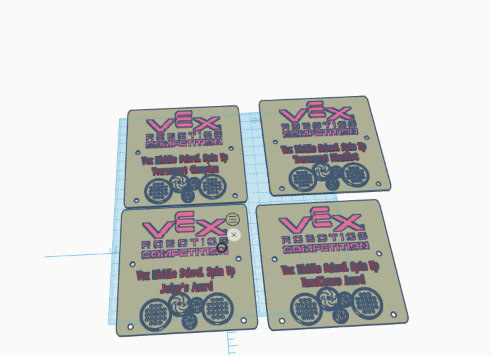 vex tournament champion trophy plate tournament finalist by maker226 ...