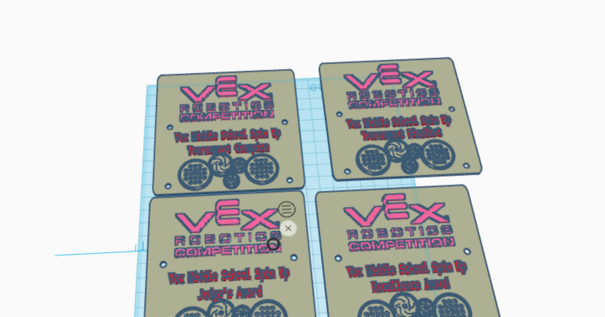 vex tournament champion trophy plate tournament finalist by maker226 ...