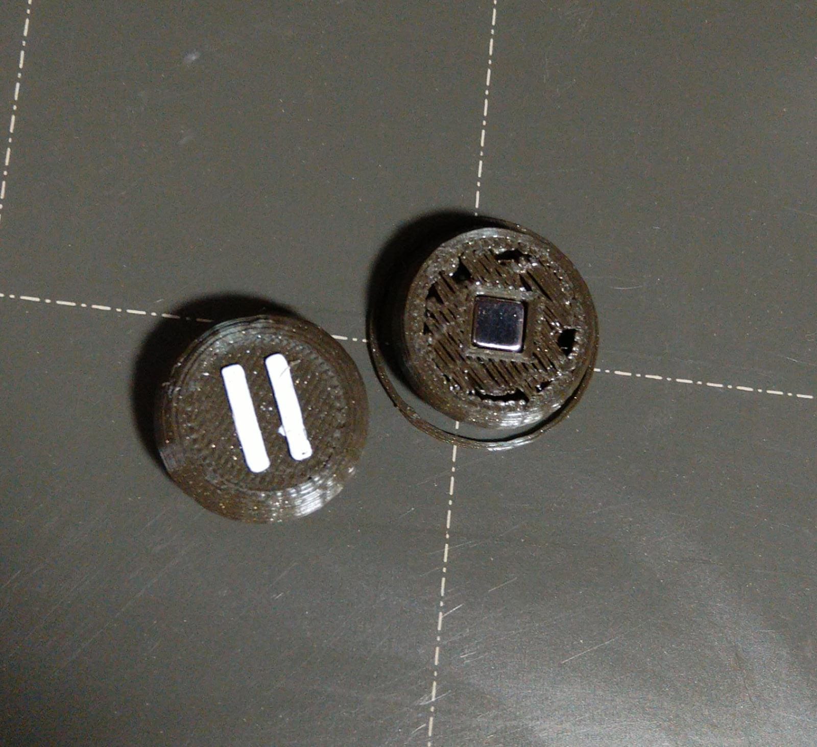 Pause button magnet for 5mm cube magnet by b--rian | Download free STL ...