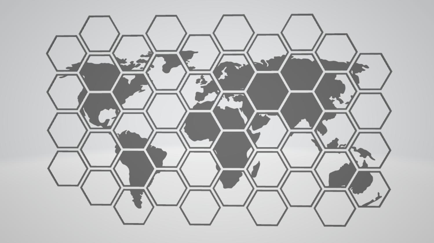 Hexagon World Map by EmayhewC | Download free STL model | Printables.com