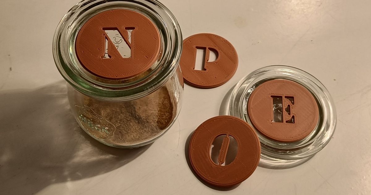 WECK Letter Tops by nilson_fx | Download free STL model | Printables.com