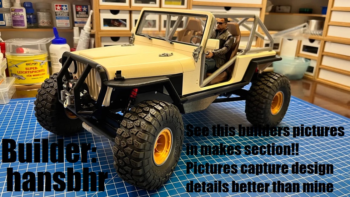 THUMPER 1:8 scale RC Car CJ7 Rock Crawler by BlackCrow (No supports ...