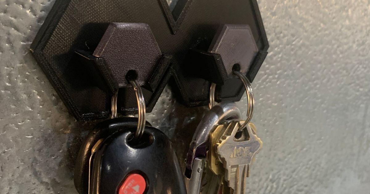 Modern Key Hanger - 2 key rings hung w/magnets by Fresh Prints of Bel ...