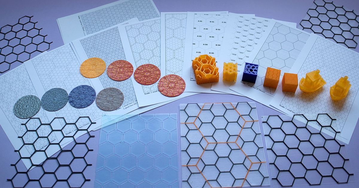 2D & 3D hex grid creator + custom infills + surface finishes by Xavier ...