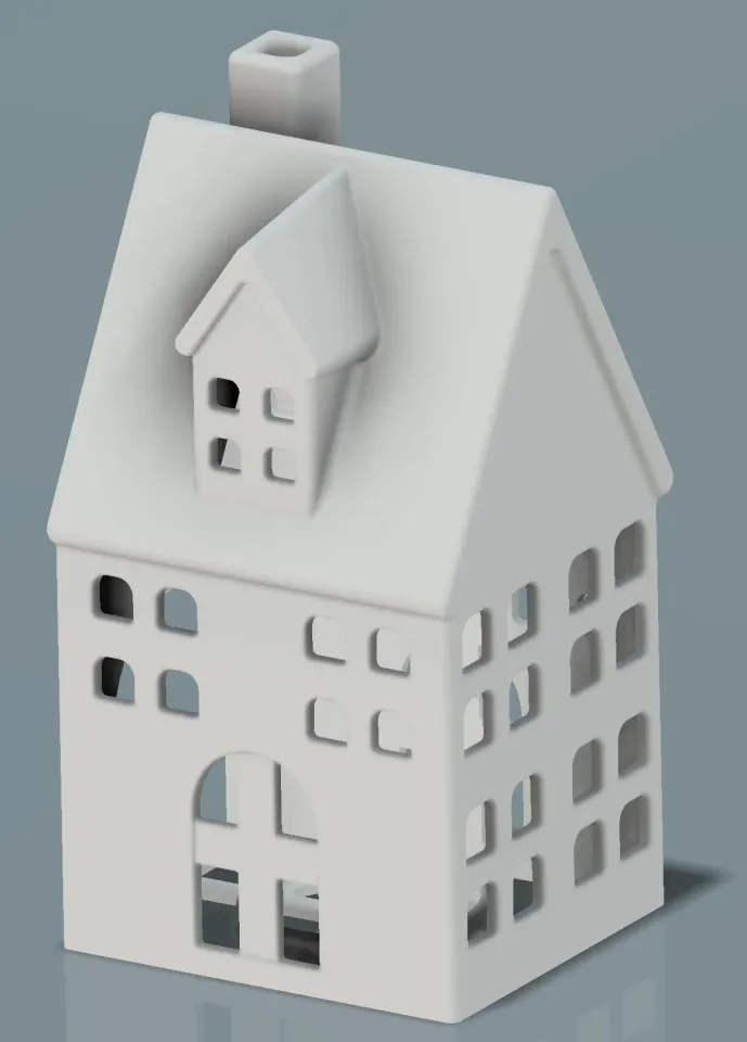 Middle house with tea light holder by hinand | Download free STL model ...