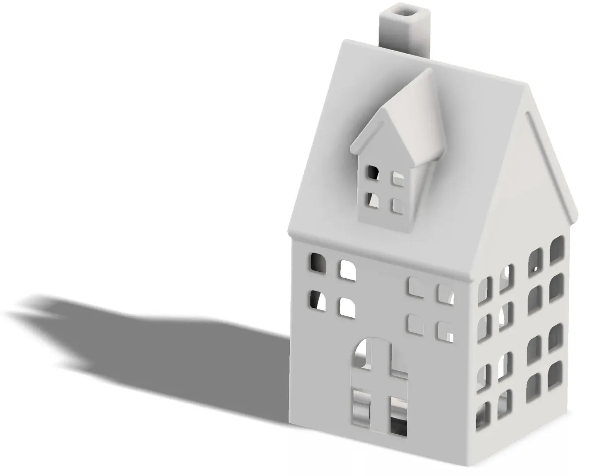 Middle house with tea light holder by hinand | Download free STL model ...
