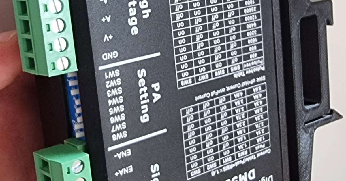 DIN Rail DM542 DM556 CNC stepper driver mount with M4 heat inserts por ...