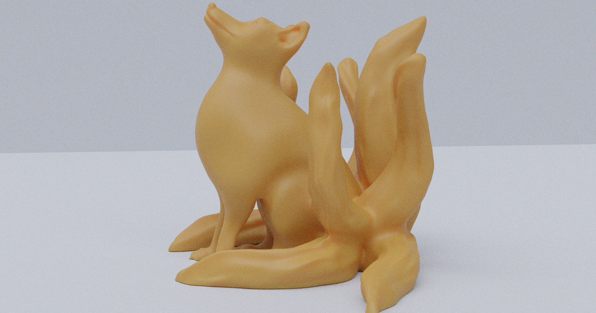 Kitsune (Japanese nine-tailed fox) by G.Zeus | Download free STL model ...