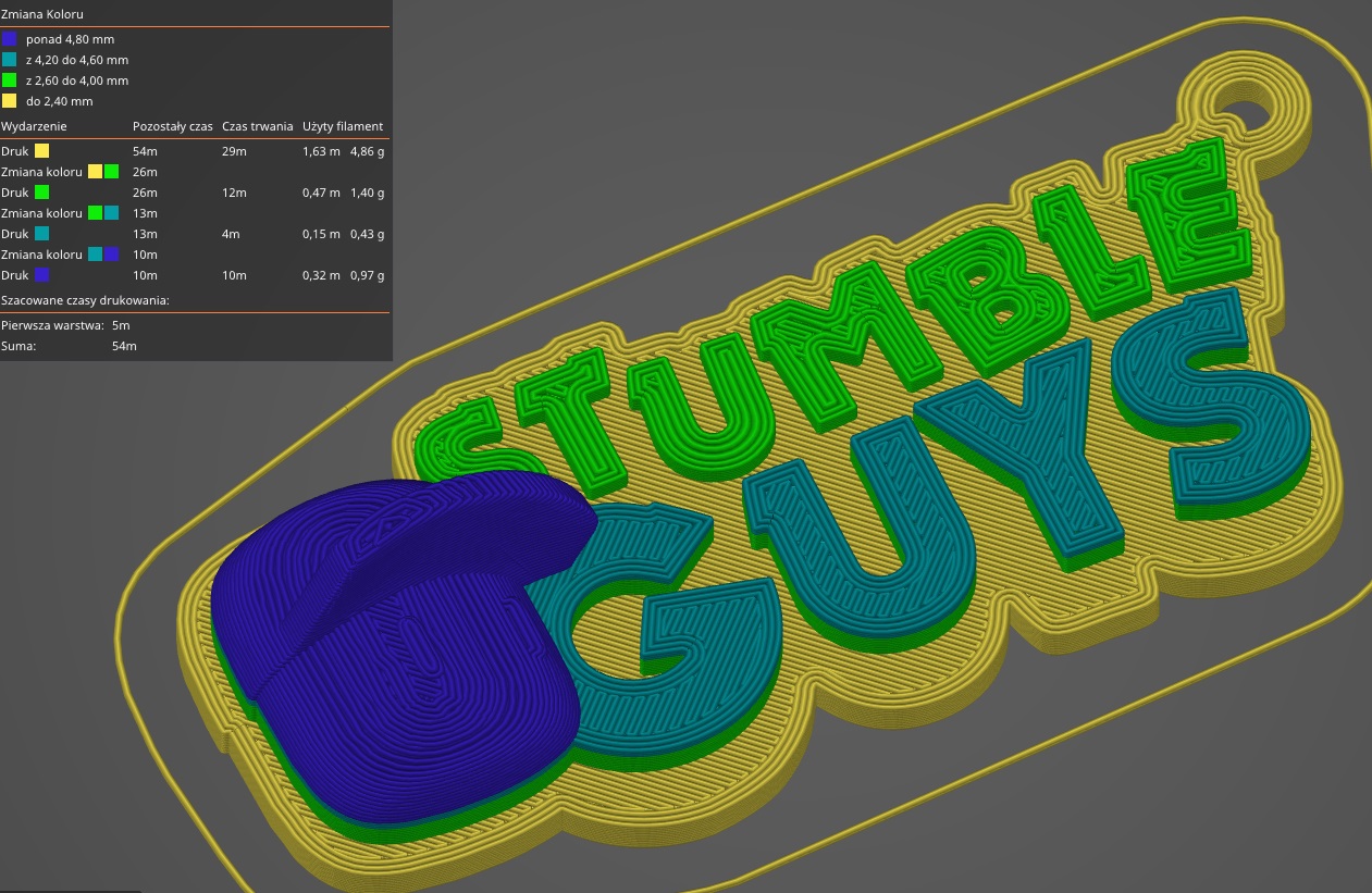 4 colors stumble guys - logo + head keychain by darzar | Download free ...